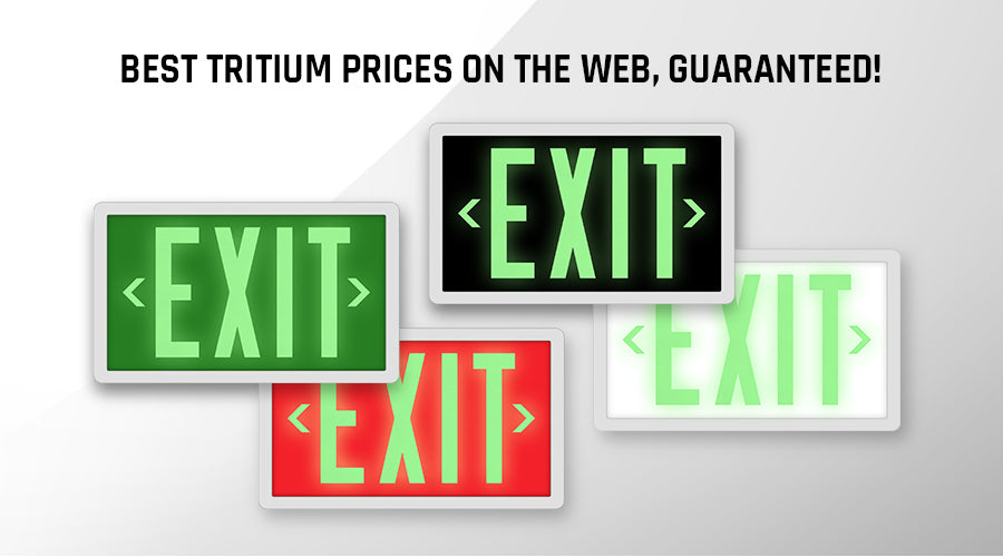Self Luminous Exit Signs | Tritium - Radioactive - Self-Powered