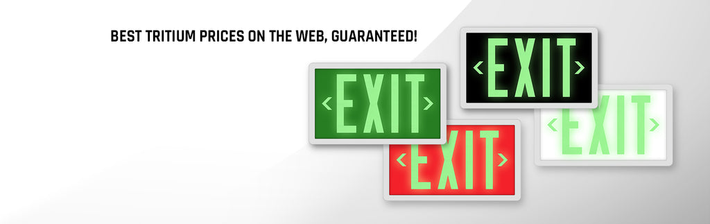 Self Luminous Exit Signs | Tritium - Radioactive - Self-Powered